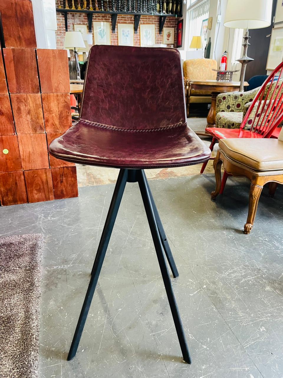 Leather look bar stool I Anizco Furniture