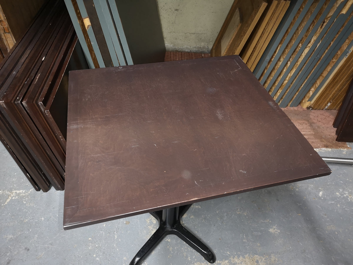 Dark wood square table top — Anizco